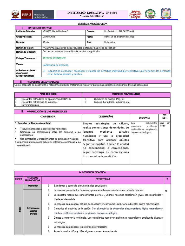 Sesion Mate | PDF | Evaluación | Aprendizaje Sesion Mate | PDF | Evaluación | Aprendizaje