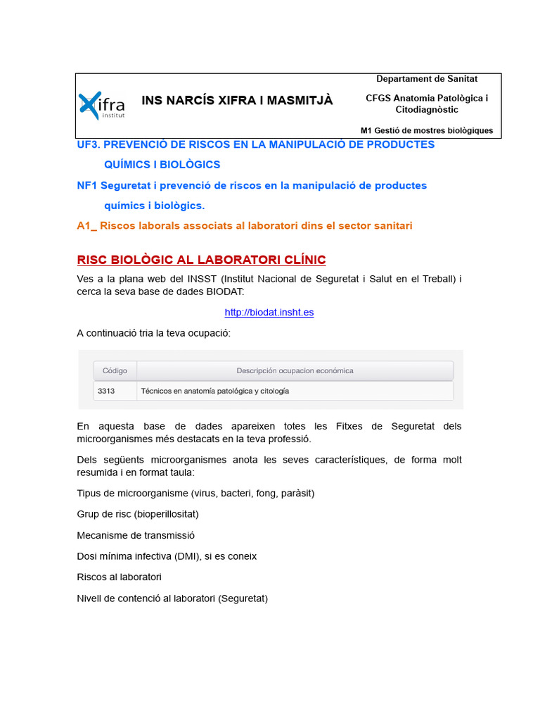 Risc Biològic | PDF