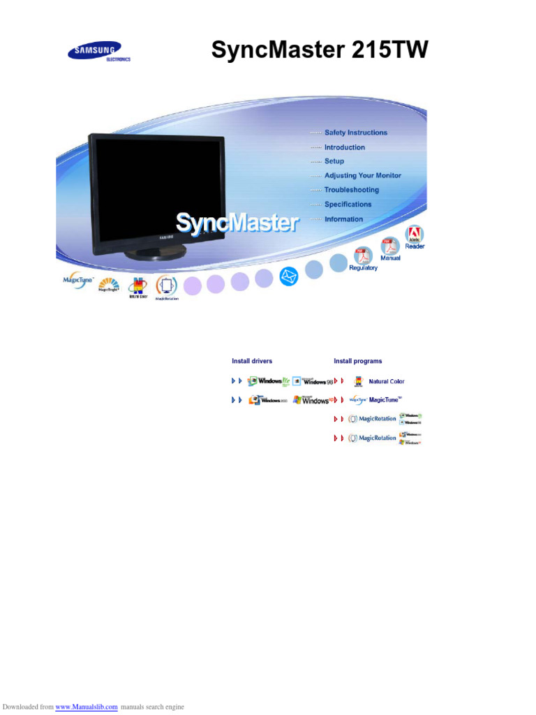 Samsung 215tw | PDF | Computer Monitor | Electrical Connector