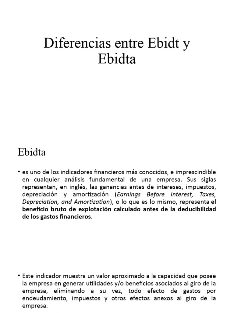 Ebidt Ebidta | PDF | Presupuesto | Business
