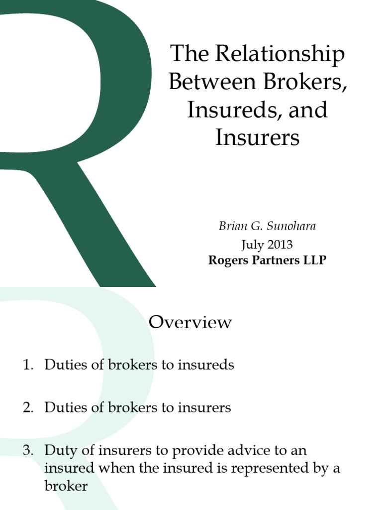Broker-Insured-Insurer Relationships Explained | PDF | Insurance ...