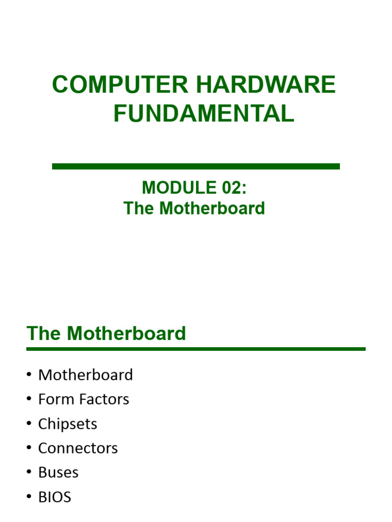 CPH101L-MODULE-02-The-Motherboard.pptx | PDF | Bios | Booting