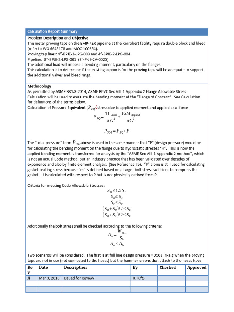 Pipe Stress Analysis for Meter Proving | PDF | Stress (Mechanics ...