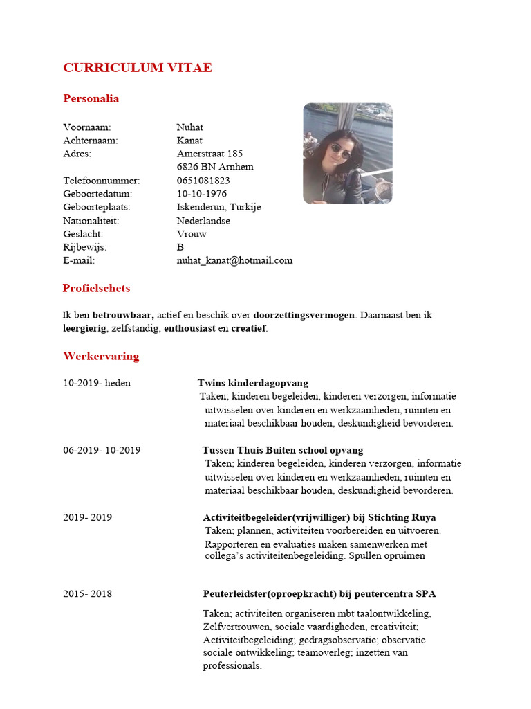Kopie Van Kopie Van CV Nuhat Kanat (114) Nieuw (2242) | PDF