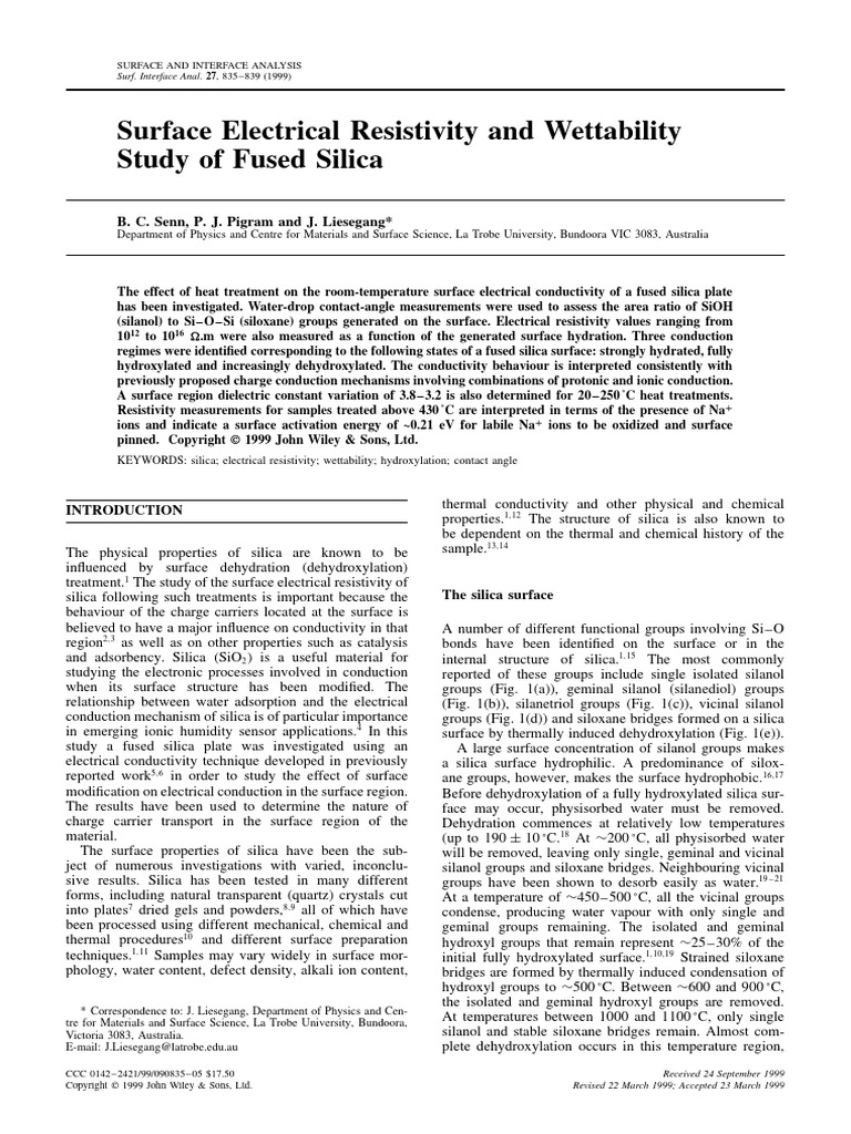 senn1999 - Surface Electrical Resistivity | PDF | Silicon Dioxide ...