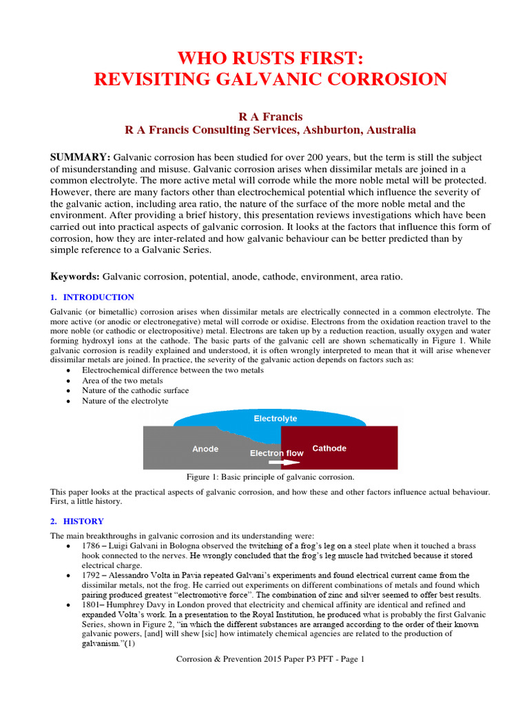 Who Rusts First Revisiting Galvanic Corr | PDF | Corrosion | Stainless ...