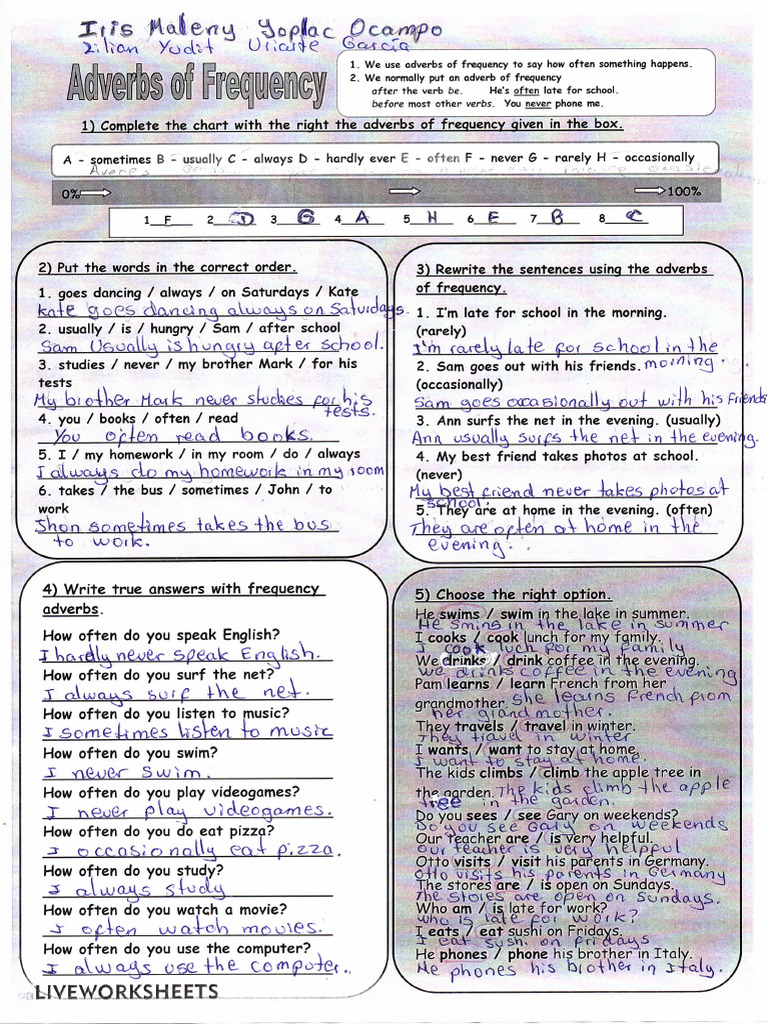 FREQUENCY ADVERBS | PDF