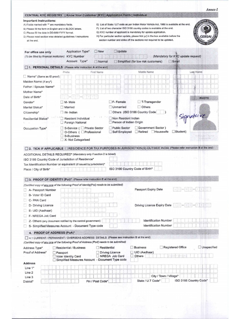 CKYC Sample 1 | PDF