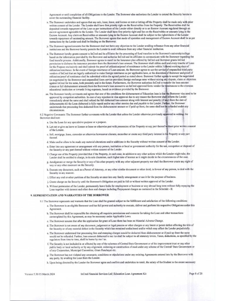 Agreement Sample 8 | PDF
