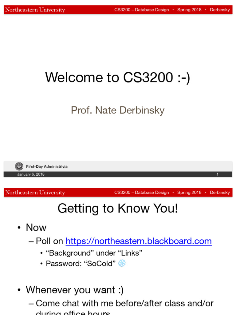 lecture_00_welcome | Download Free PDF | Databases | Relational Database