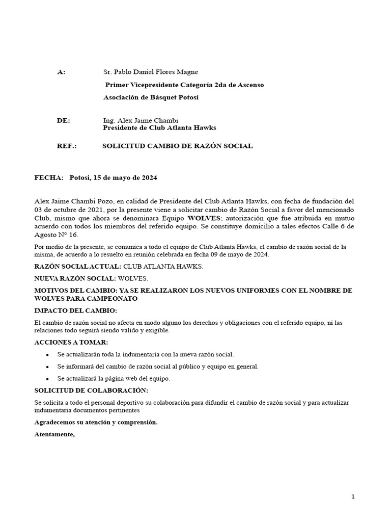 Cambio Razon Social | PDF