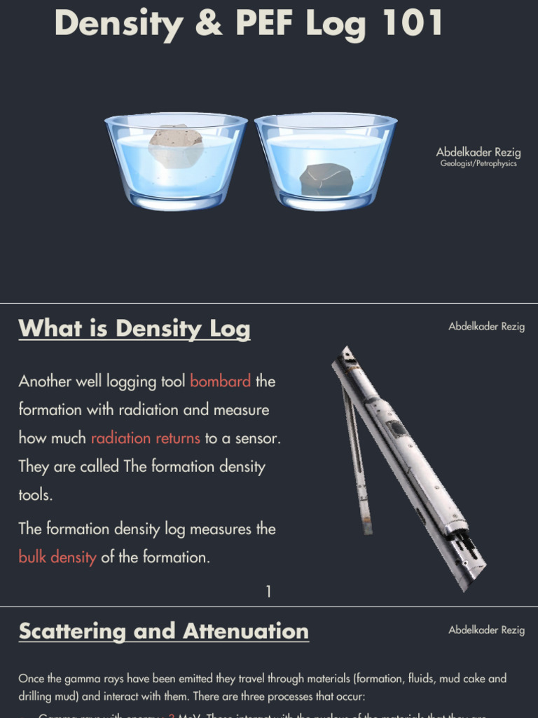 Density & PEF Log 101 | PDF | Gamma Ray | Electron
