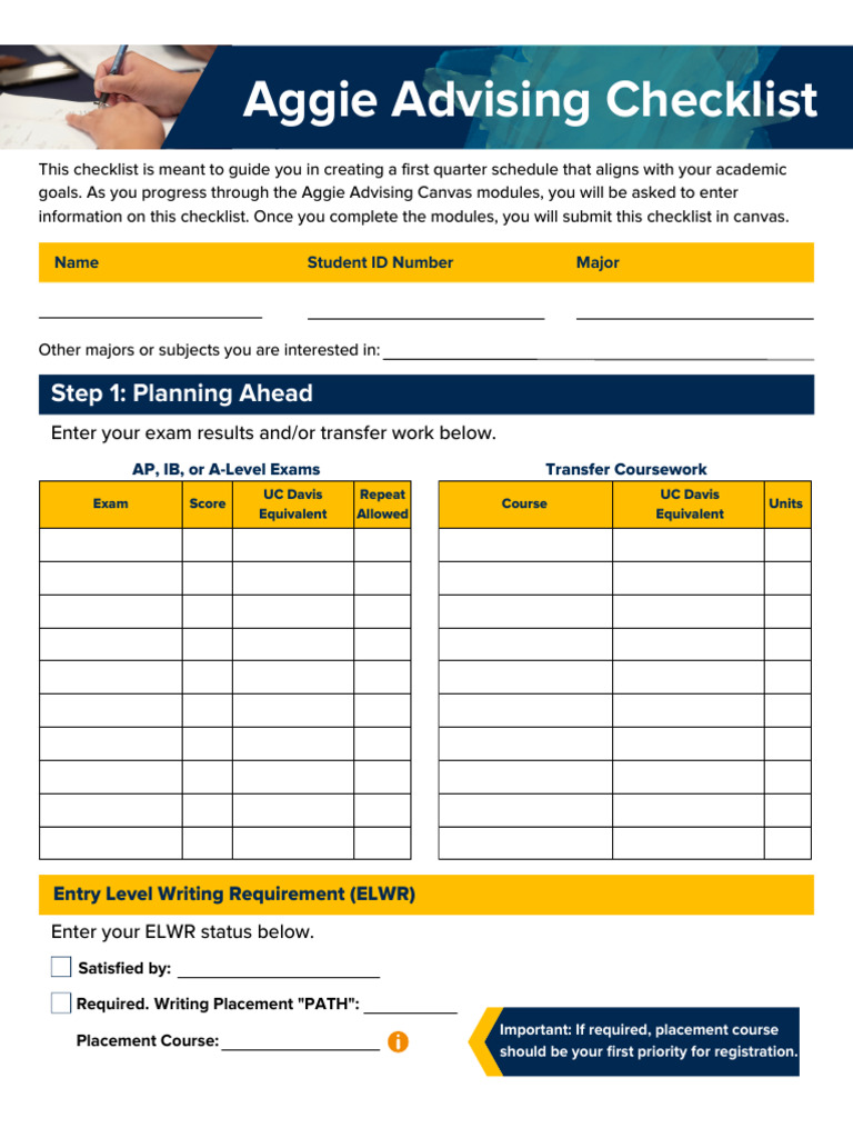 Aggie Advising Checklist | PDF | Qualifications | Educational Stages