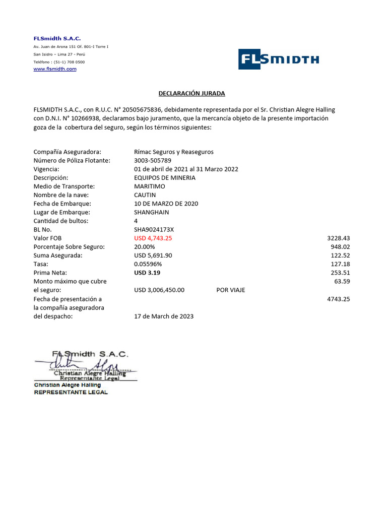 Formato de Seguro - 2024 | PDF | Derecho empresarial | Reaseguro