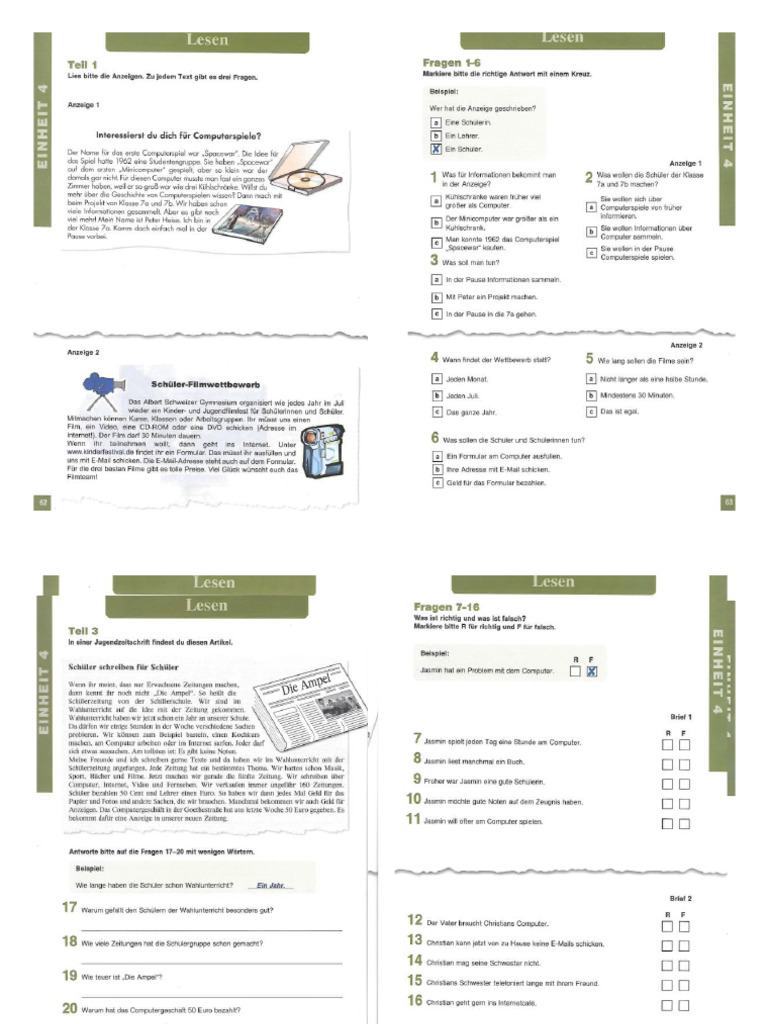 Lesen Lektion 4 | PDF