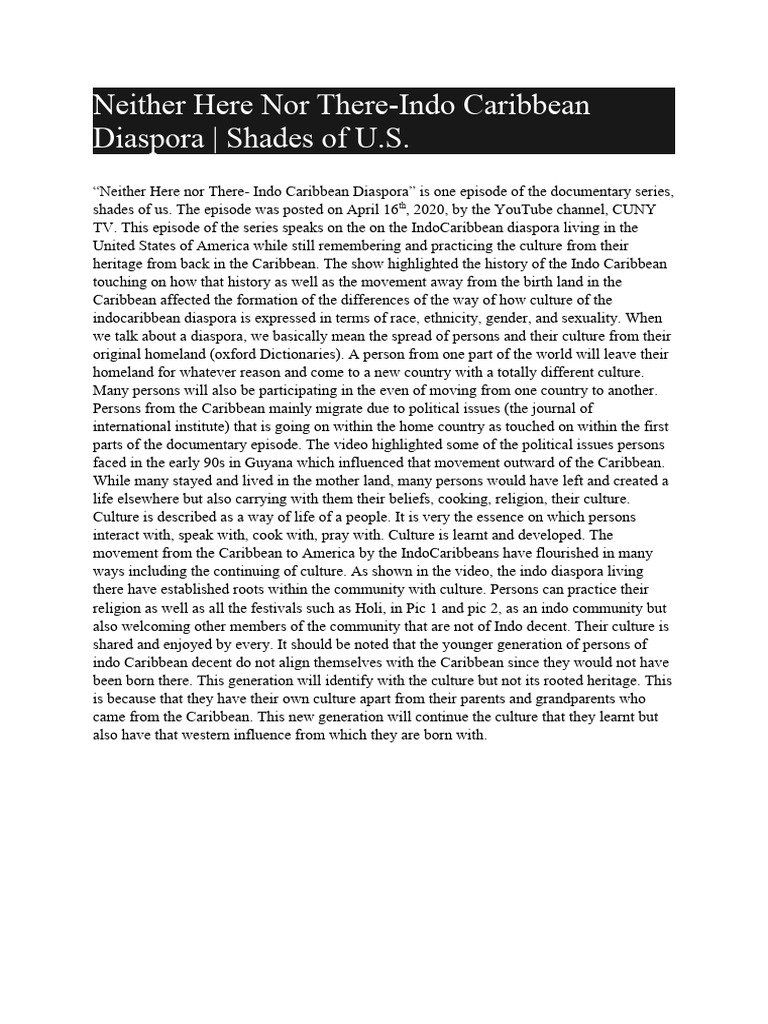 Caribbean Civilisation Creative Assignment 816032131 | PDF | Social ...