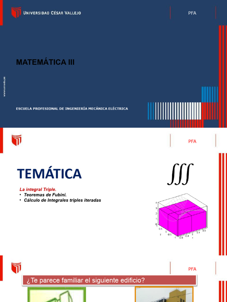 Sesión 04 - La Integral Triple Teorema de Fubini - Matematica III - PFA - Ingeniería Mecanica ...