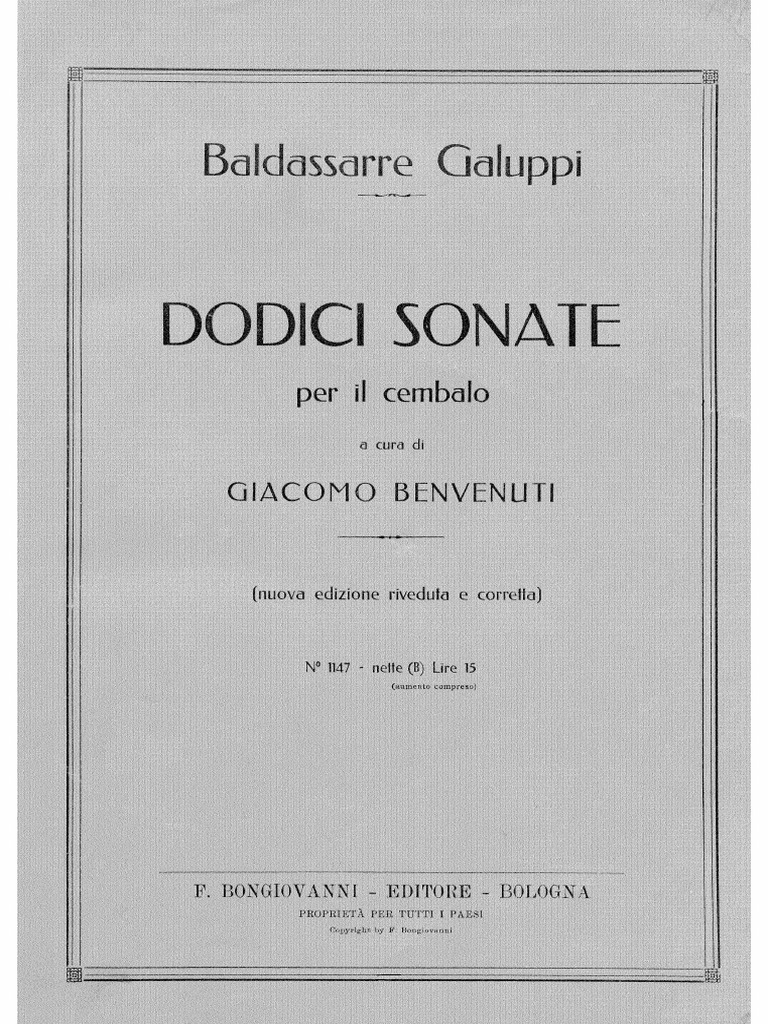 Galuppi - 12 Sonatas | PDF