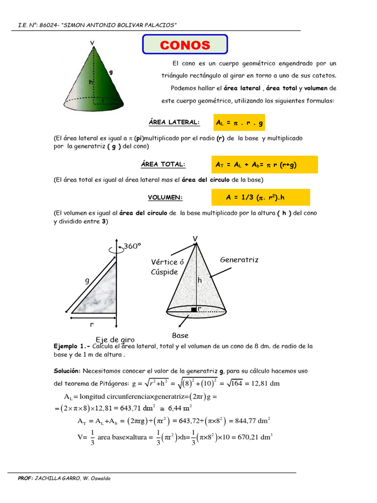 Cono | PDF | Geometría triangular | Objetos geométricos