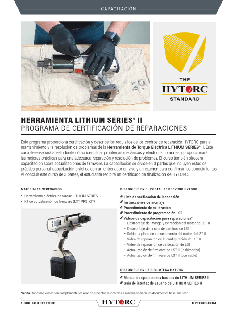 HYTORC-LST Repair Training-Cut sheet-SP | PDF | Informática