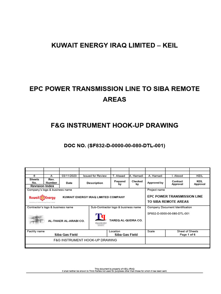 SF832 D 0000-00-080 DTL 001 F&G Instrument Hook Up Drawing | PDF | Electrical Engineering
