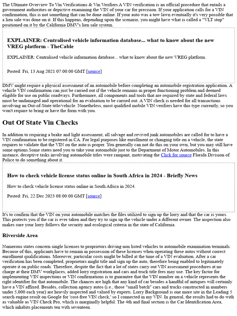 Why Vin Checks Are A Must When Getting A Made Use of Vehicle 189752 ...