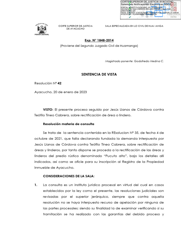 Sentencia de Vista | PDF | Sentencia (ley) | Ley procesal