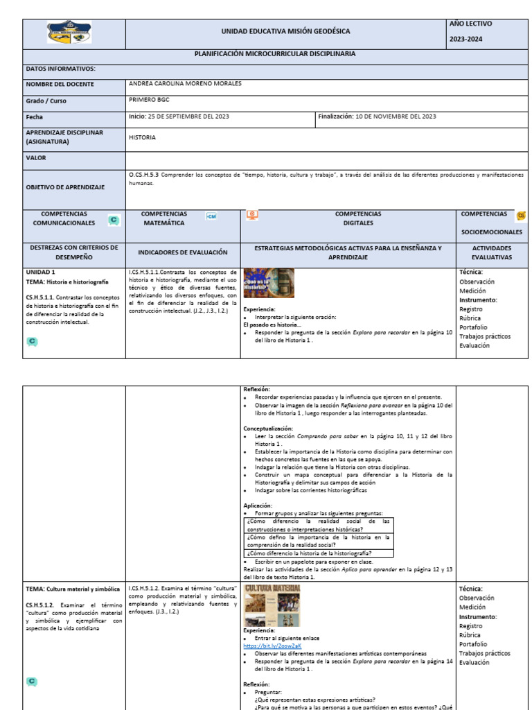 Historia 1ro Bgu 1 Trimestre Pdf Evaluación Sociedad