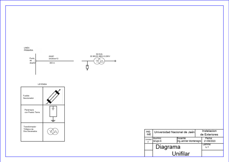 Diagrama Unifilar de Instalación Eléctrica | PDF