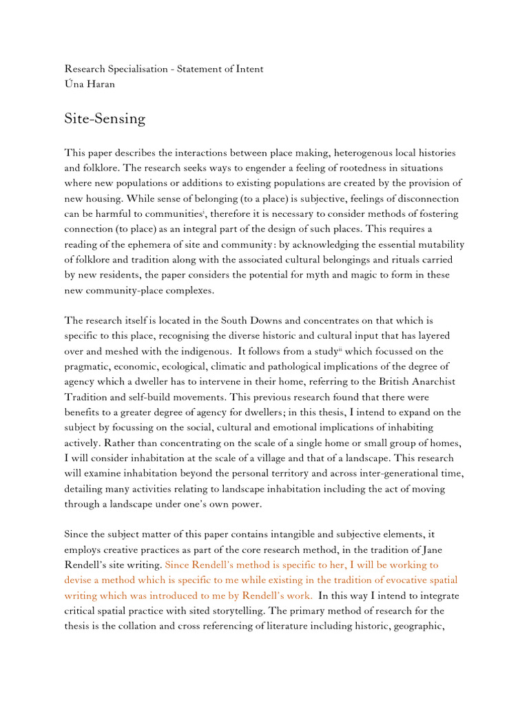 Revised Research Specialisation Statement | PDF