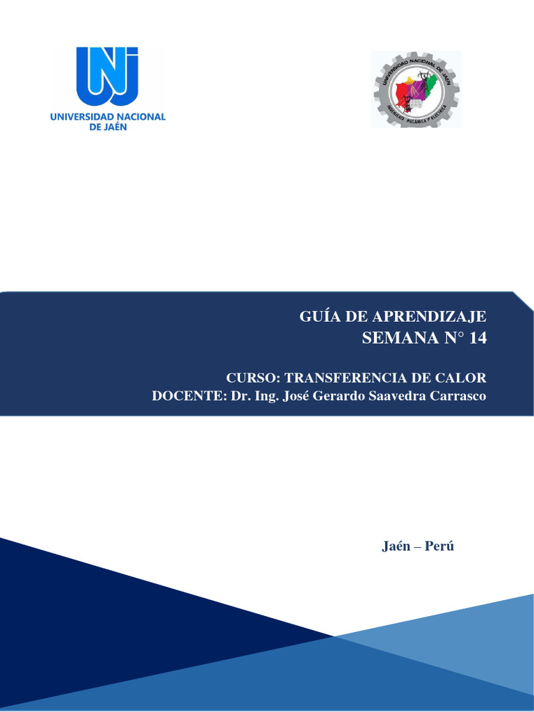 Guía Aprendizaje Semana 14 | PDF | Calor | Intercambiador de calor