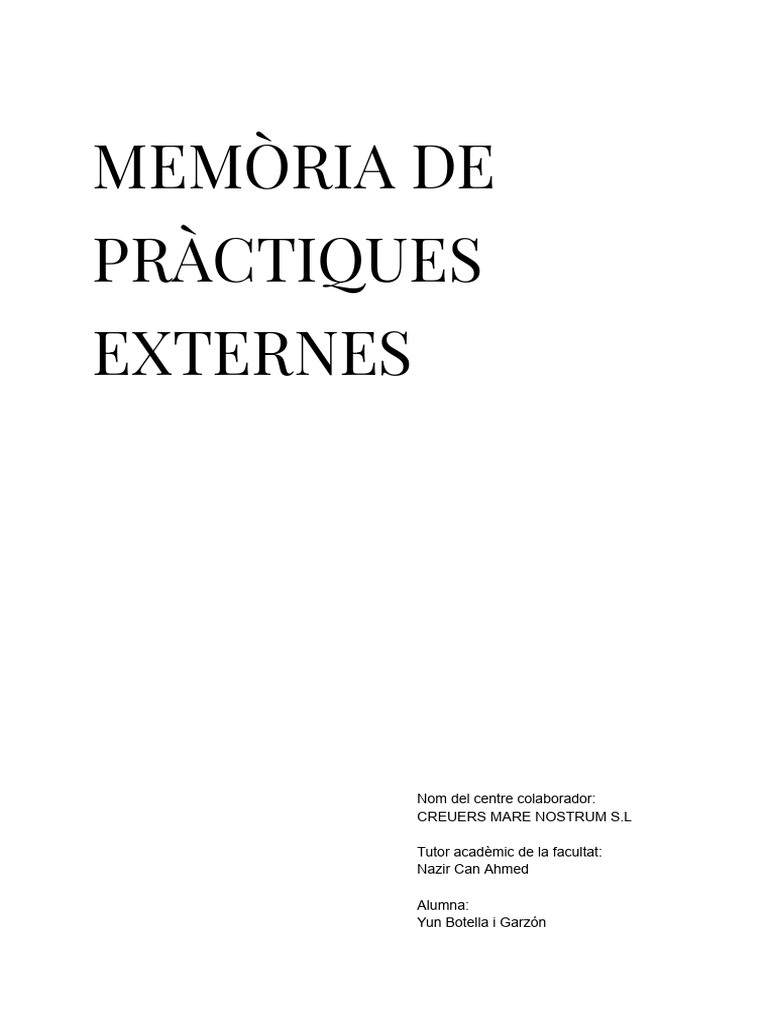 Memoria Practiques | PDF