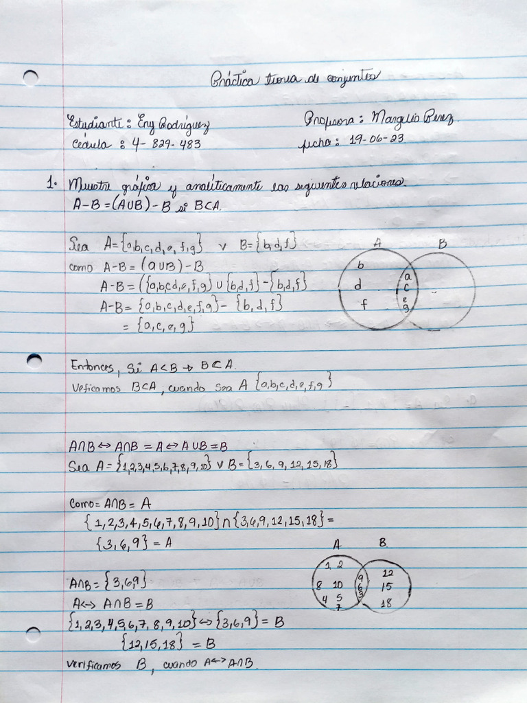 Tarea de Conjuntos. | PDF