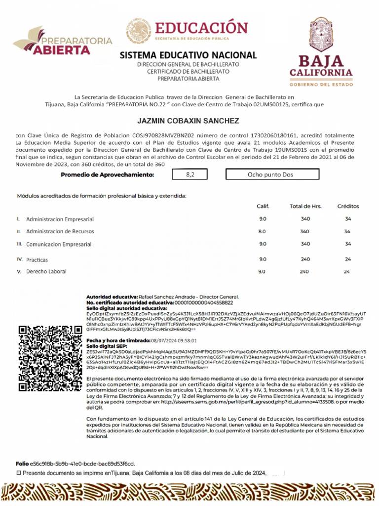Certificado de Prepa Abierta | PDF