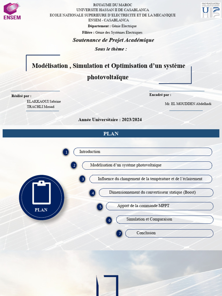 Modélisation, Simulation Et Optimisation D'un Système Photovoltaïque | PDF | Énergie solaire ...