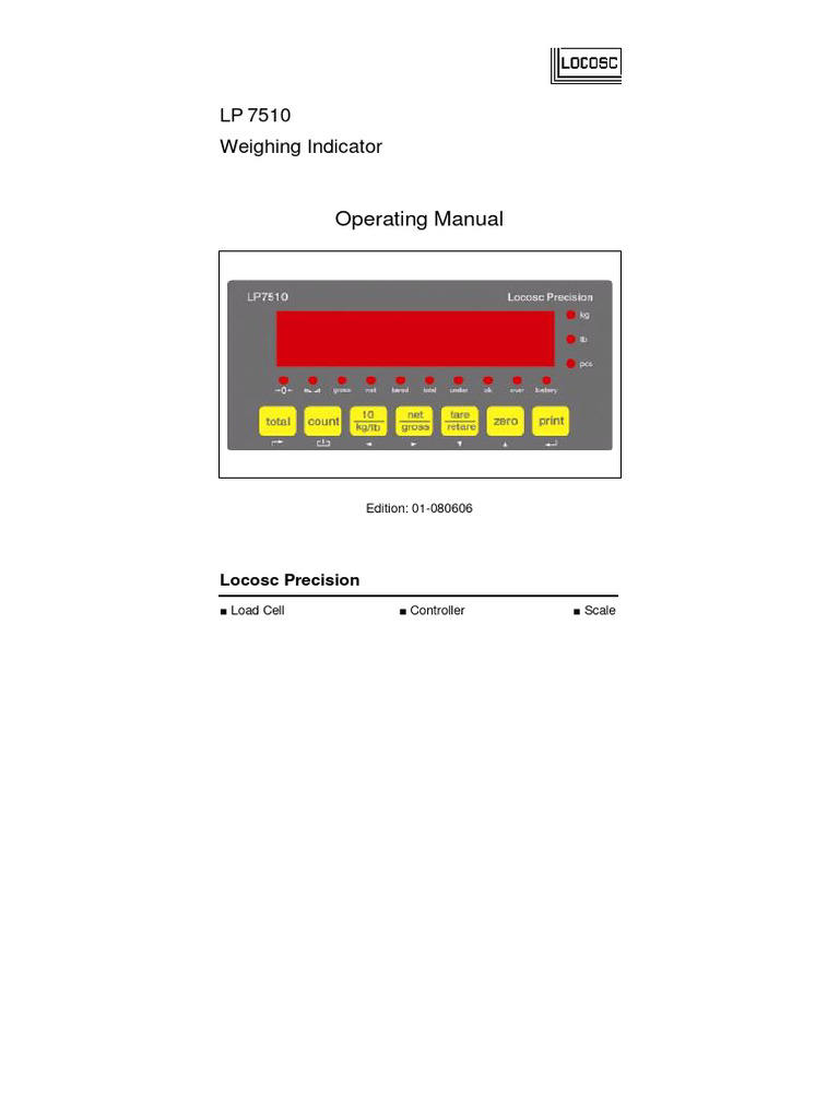 LP7510 7513 | PDF | Weighing Scale | Analog To Digital Converter