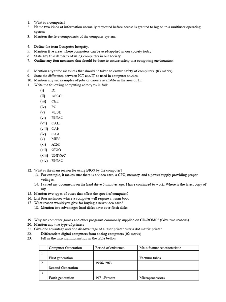 Uce Seminar (Computer) Paper 1 | PDF | Spreadsheet | Word Processor
