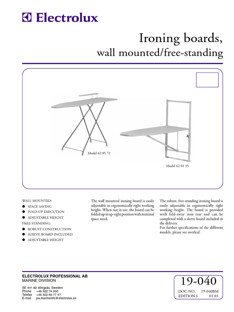Ironing Board 620135 Product Leaflet | PDF