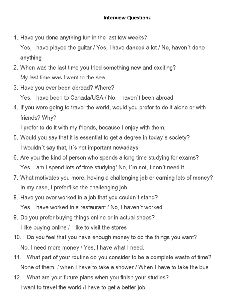 Interview Questions | PDF