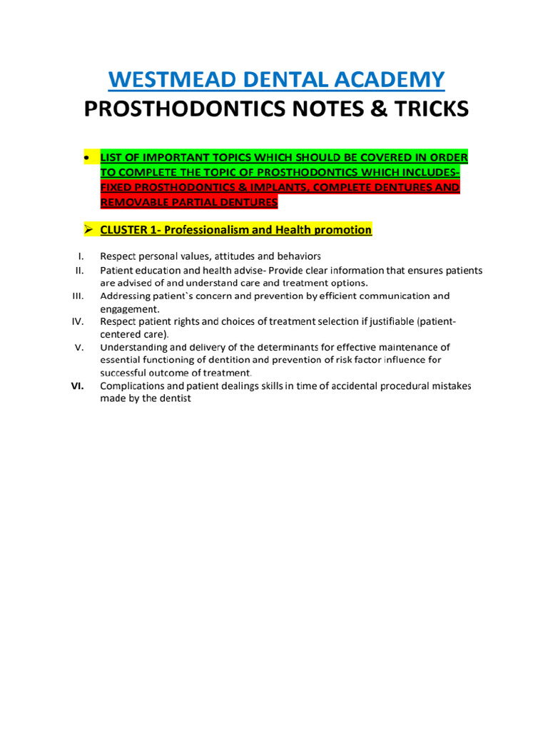 Prostho Tips and Tricks | PDF