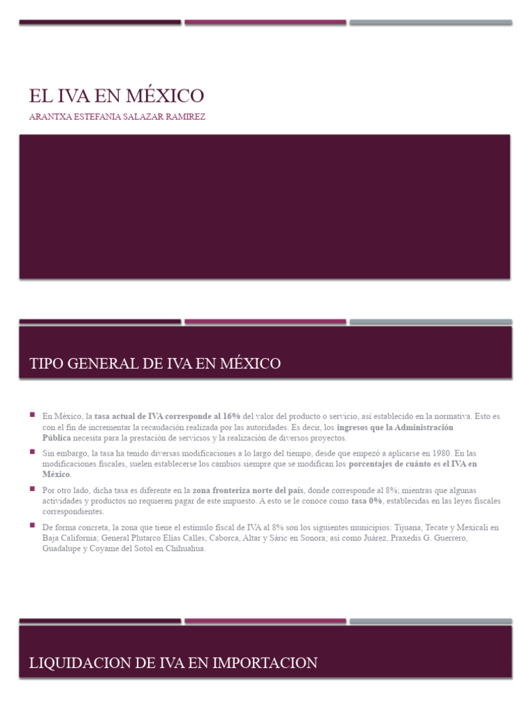 IVA en México: Tasa, Importación y Exportación | PDF | Impuesto al ...