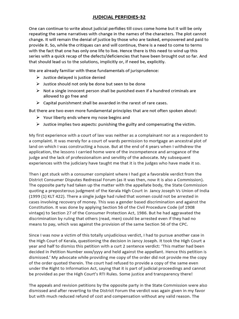 Judicial Perfidies 32 120624 | PDF | Supreme Court Of India | Judge