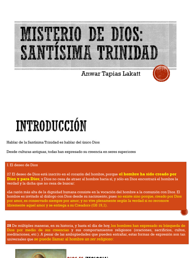 Santísima Trinidad - Misterio de Dios | PDF | Dios | Fe