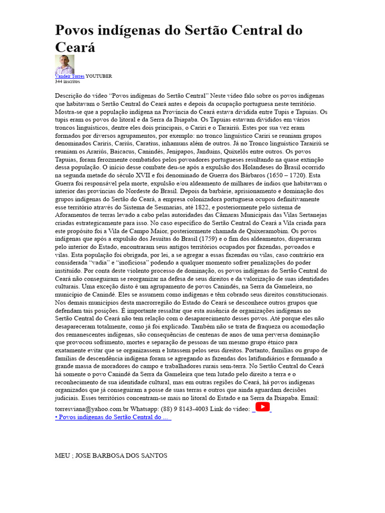 Indios Do Ceara | PDF | Povos indígenas | Brasil
