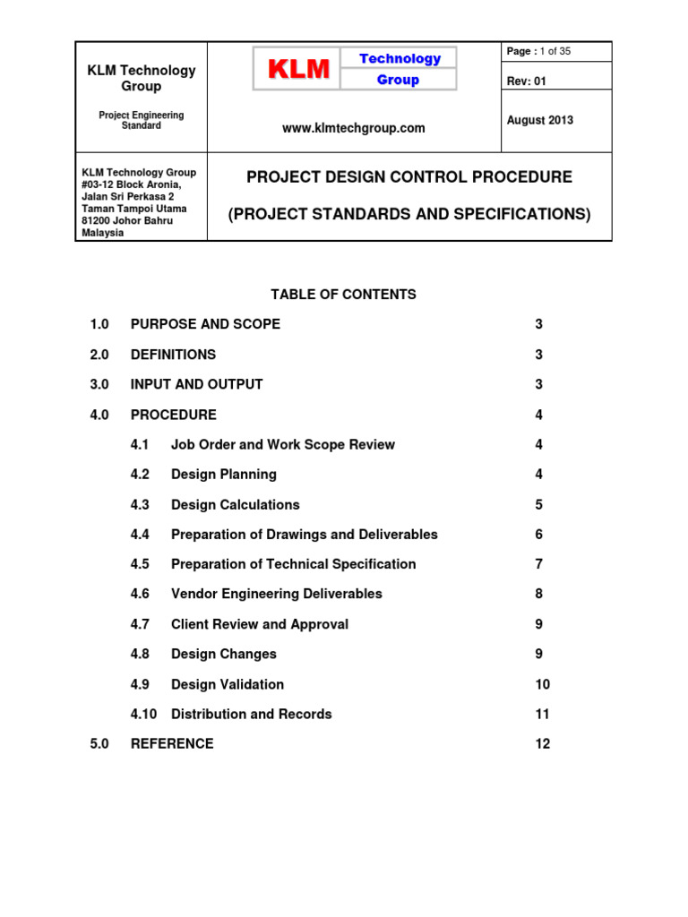 Project Standards and Specifications Design Control Procedure Rev01web ...