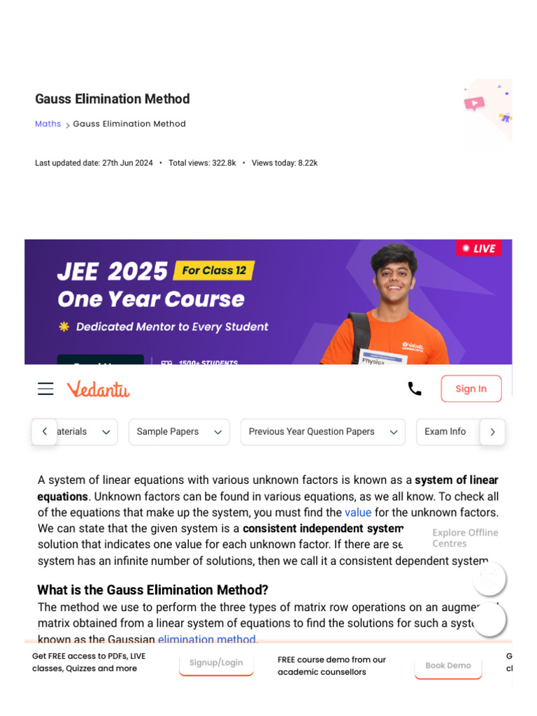 Gauss Elimination Method Explained | PDF | System Of Linear Equations | Numerical Analysis