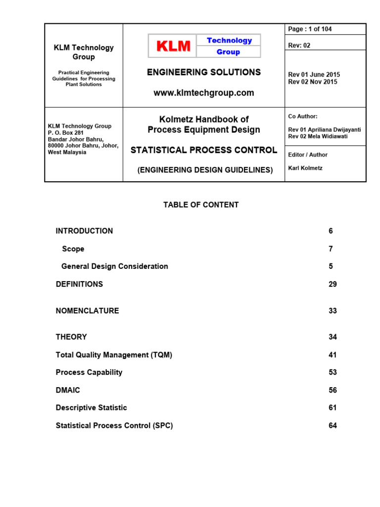 ENGINEERING DESIGN GUIDELINES Statistical Process Control Rev2.1web | PDF | Six Sigma ...