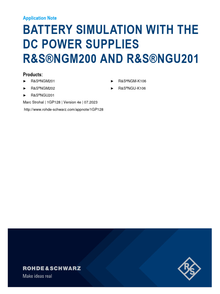 Battery Simulation With The DC Power Supplies | PDF | Power Supply ...