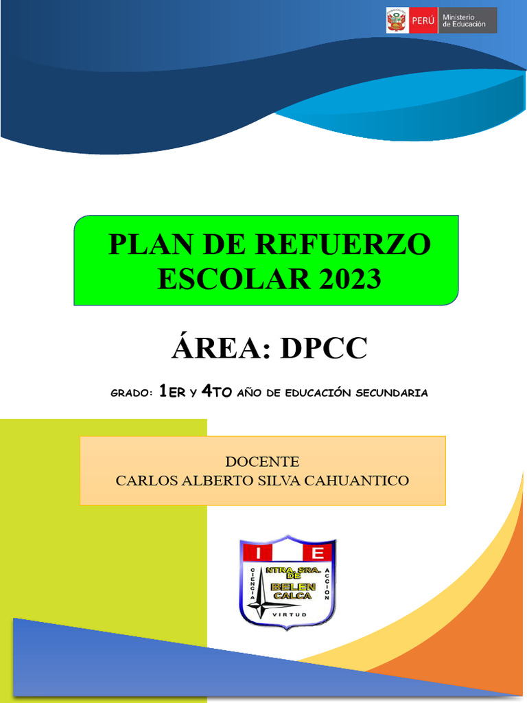 Plan Refuerzo Escolar - DPCC | PDF | Moralidad | Derechos humanos