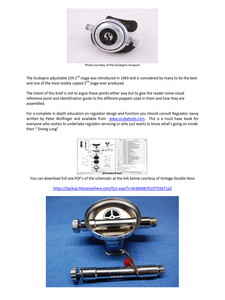 Scubapro 109 Regulator Overview | PDF